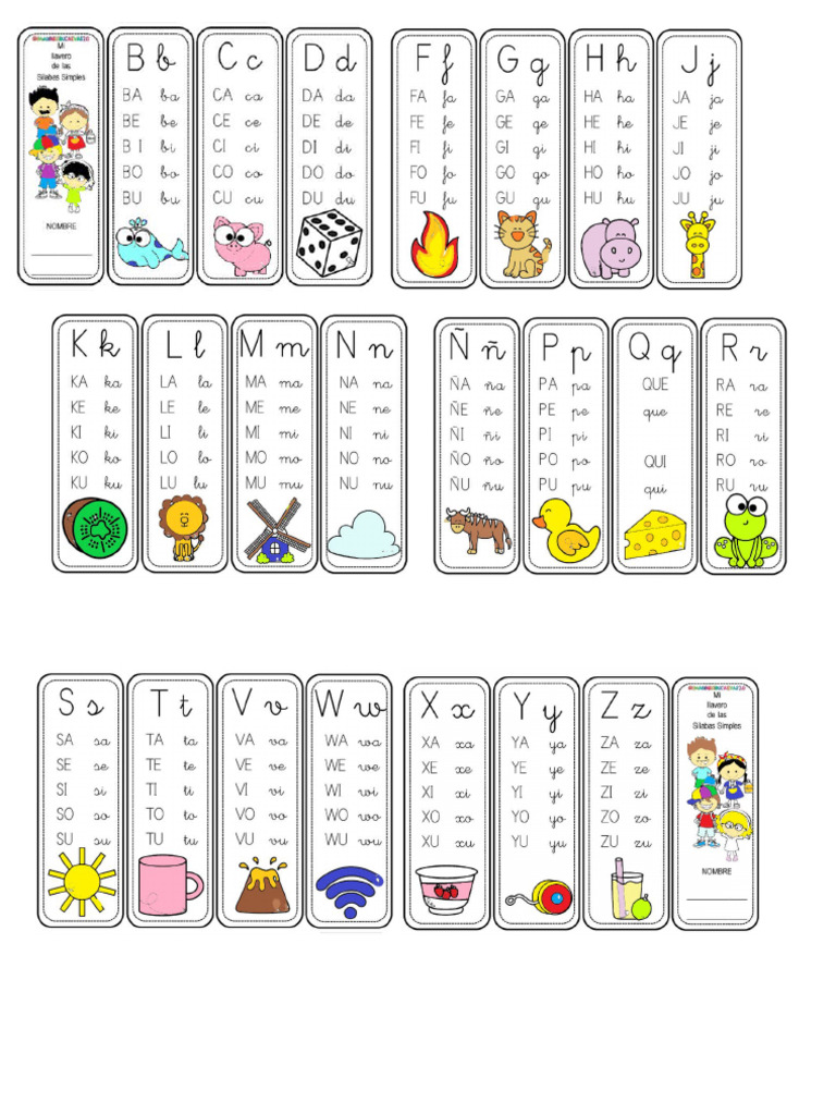 Llavero Abecedario de Silabas | PDF