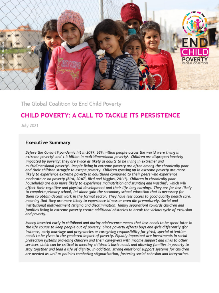 Child Poverty - A Call To Tackle Its Persistance | PDF | Poverty ...