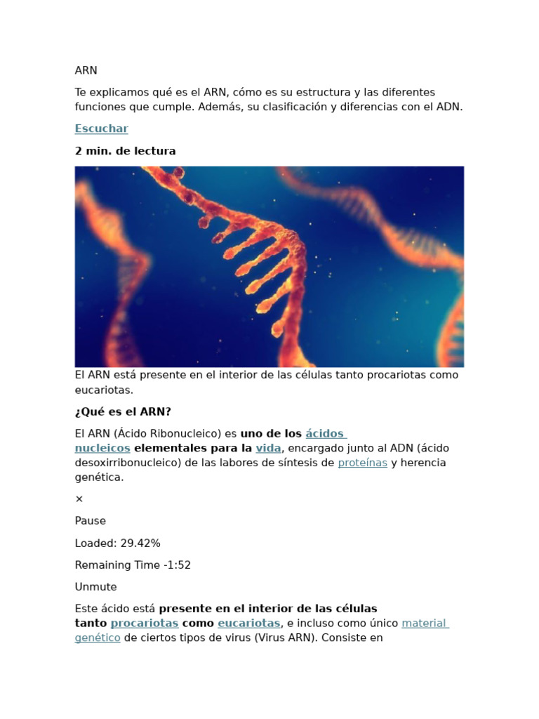 El ARN | PDF | Rna | Adn