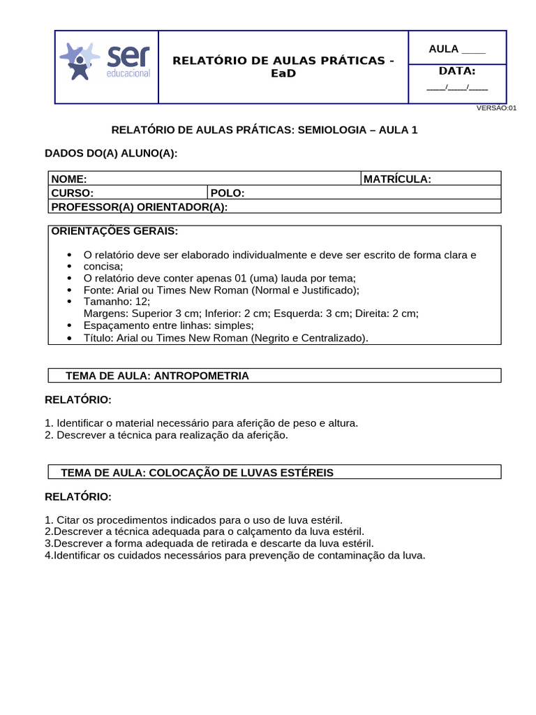 Template - AULA 1 (Semiologia) e Aula 2 | PDF