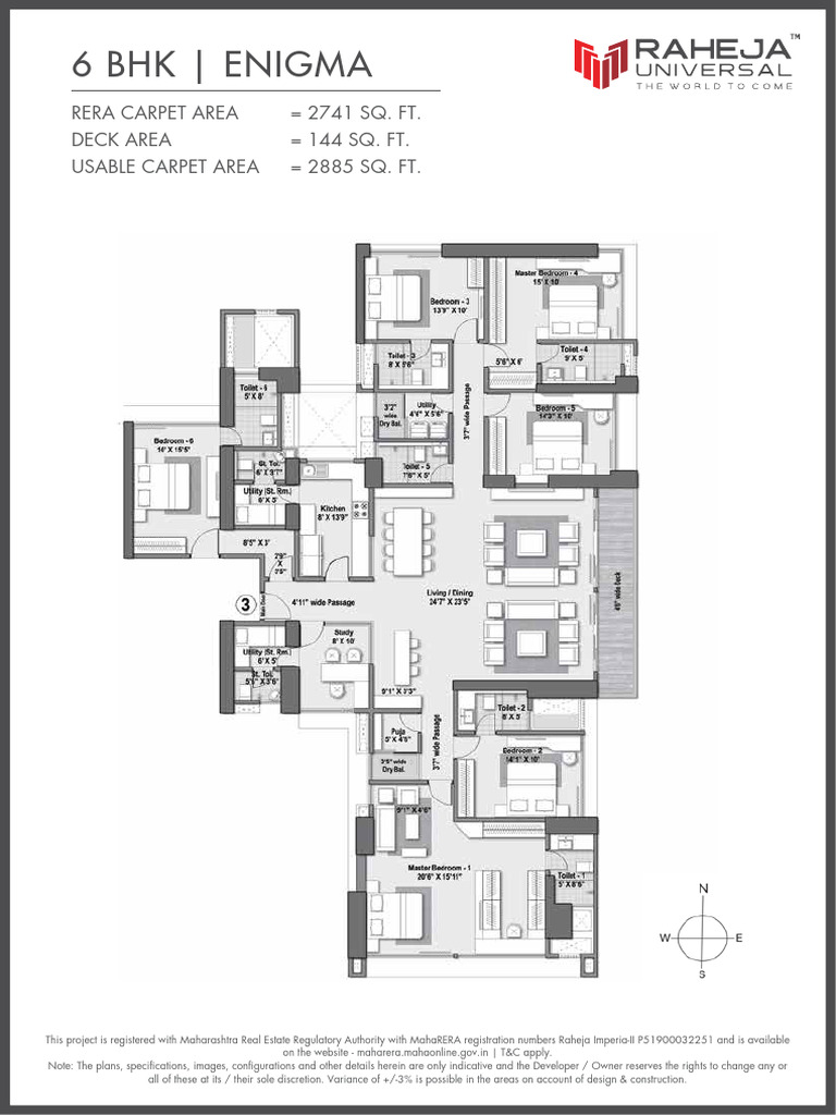 The Riviere - Unit Plan - 6BHK - Enigma | PDF
