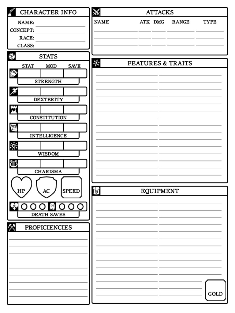 Character Sheet Cleric | PDF