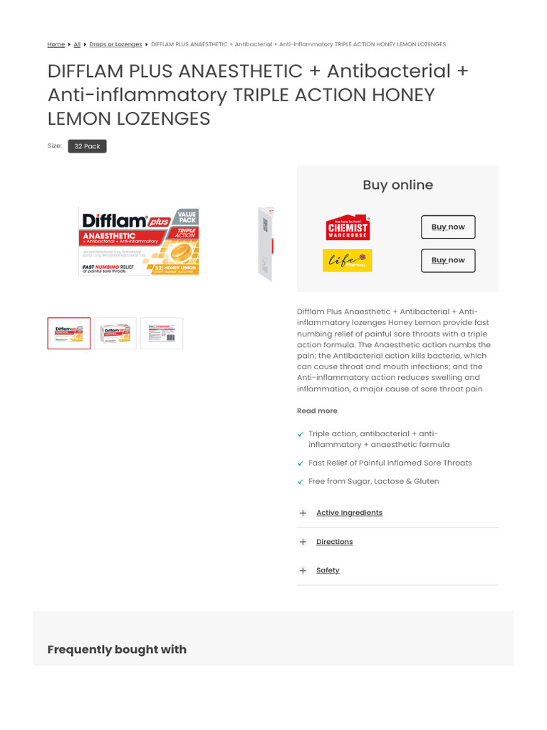 DIFFLAM PLUS ANAESTHETIC + Antibacterial + Anti-inflammatory TRIPLE ...