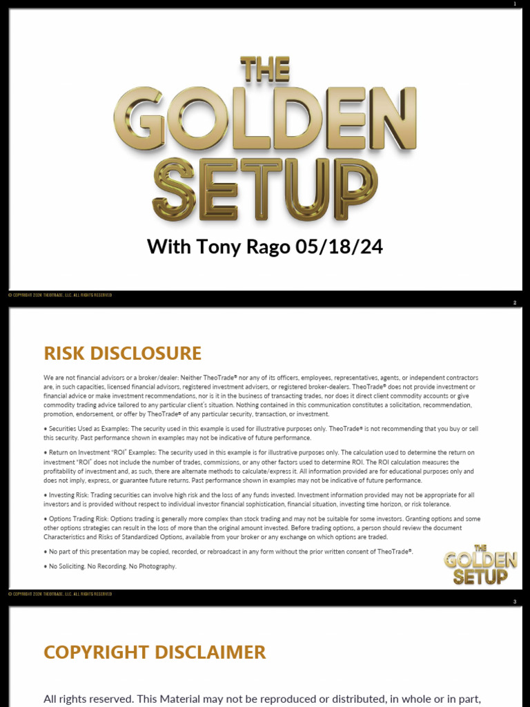 NQ Golden Setup Class 20240518 | PDF | Investing | Financial Adviser