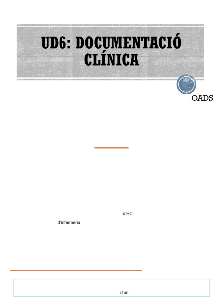UD 6. Documentació Clínica | PDF