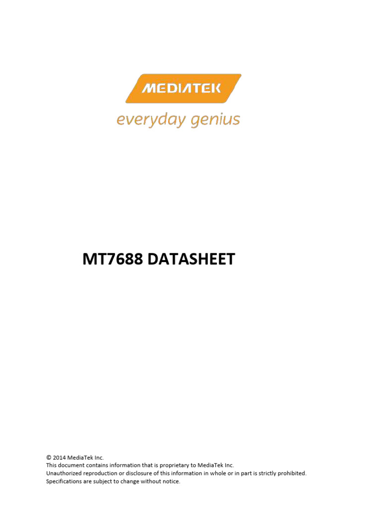 MT7688 Datasheet v1.3 | PDF | Computer Science | Computer Data