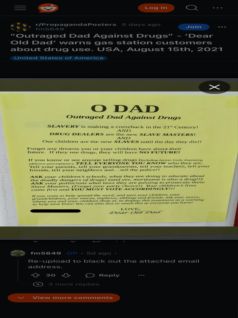 "Outraged Dad Against Drugs" - Dear Old Dad' Warns Gas Station ...