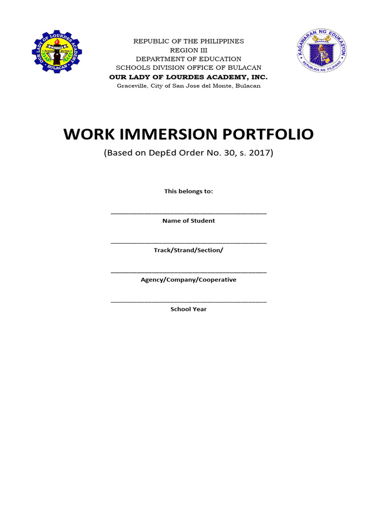 Work Immersion Portfolio Olla | PDF | Job Interview | Curriculum