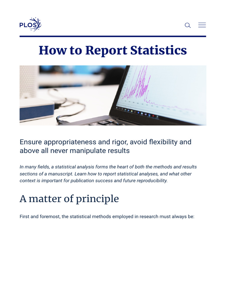 How To Report Statistics - PLOS | PDF | Statistics | Science