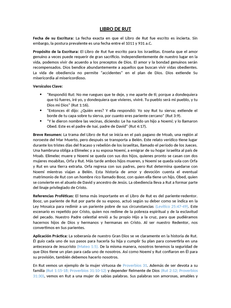 Libro de Rut | PDF | Rut (figura bíblica) | Libro de rut