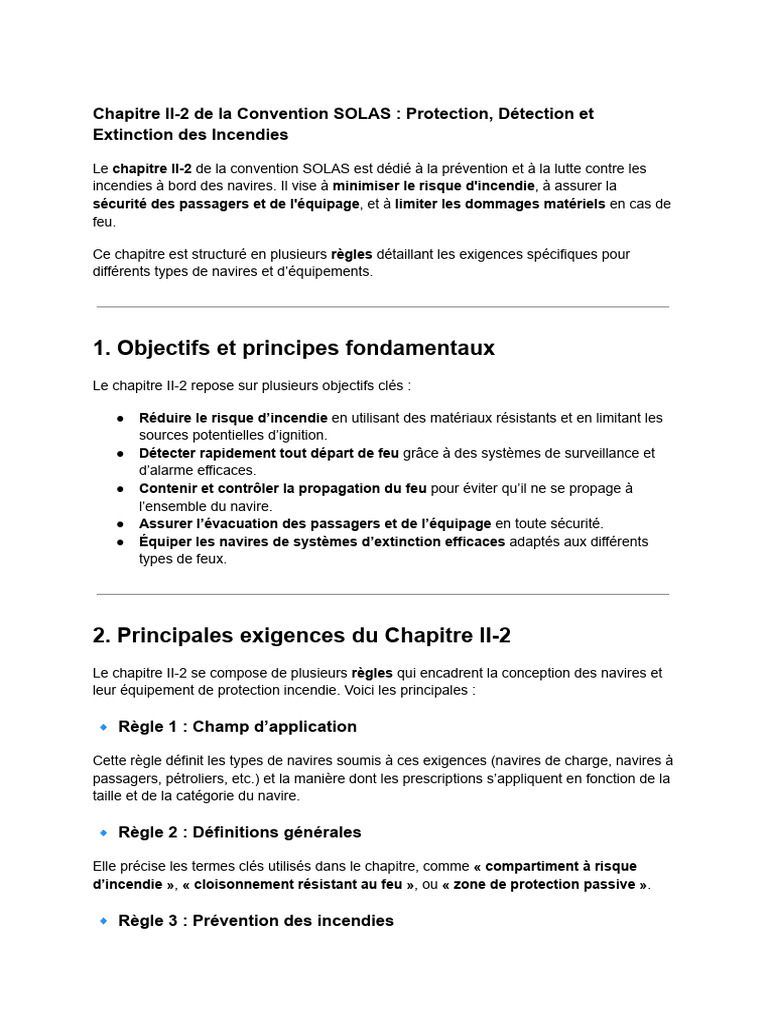Chapitre II-2 de La Convention SOLAS _ Protection, Détection Et ...