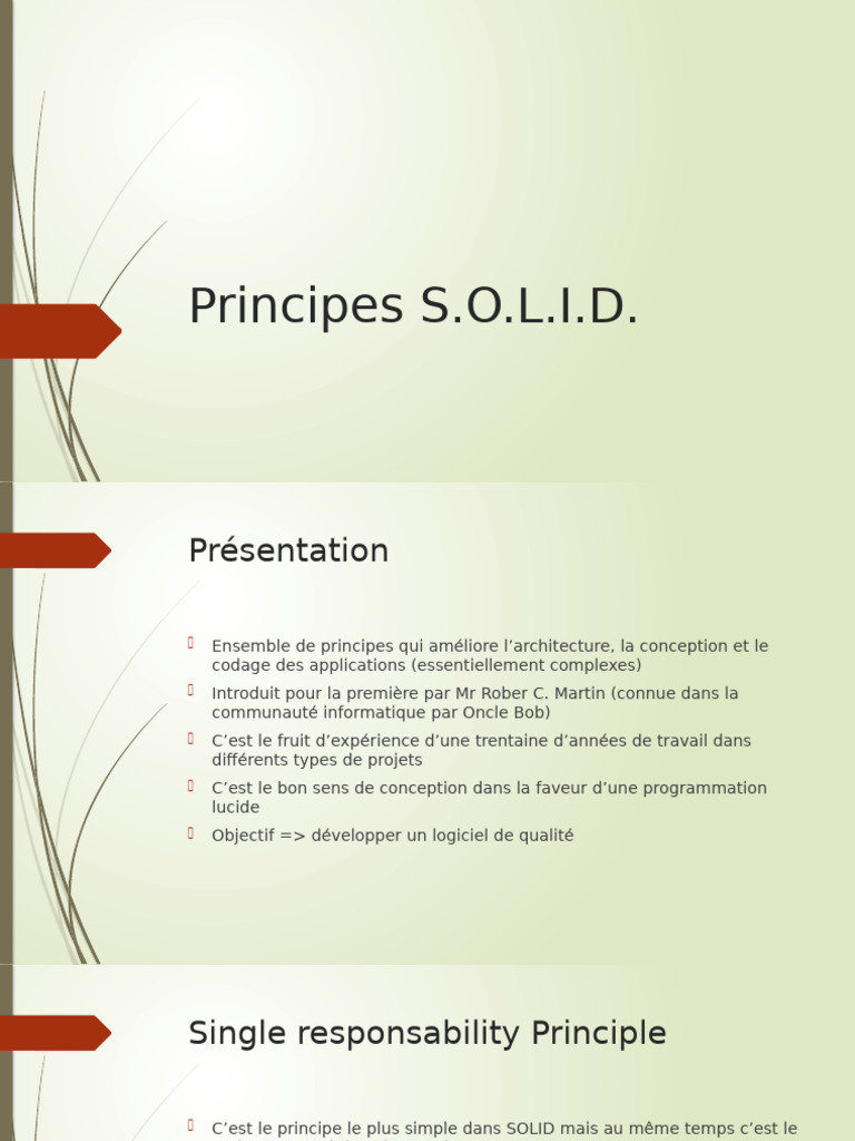Principes SOLID | PDF | Interface (Informatique) | Informatique