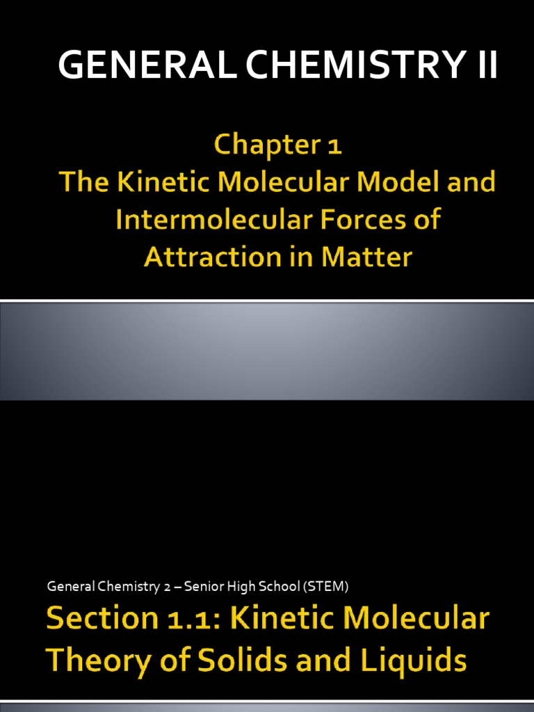 General Chemistry 2 Chapter1 Lesson 1-5 | PDF
