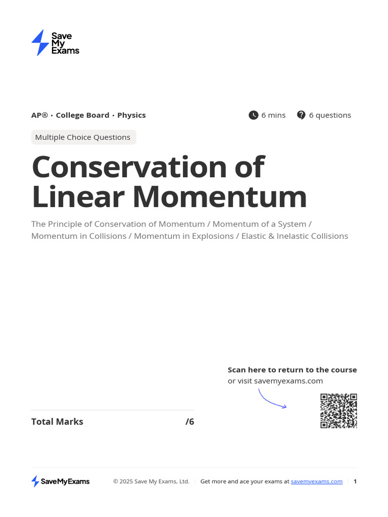 Conservation of Linear Momentum | PDF | Momentum | Collision