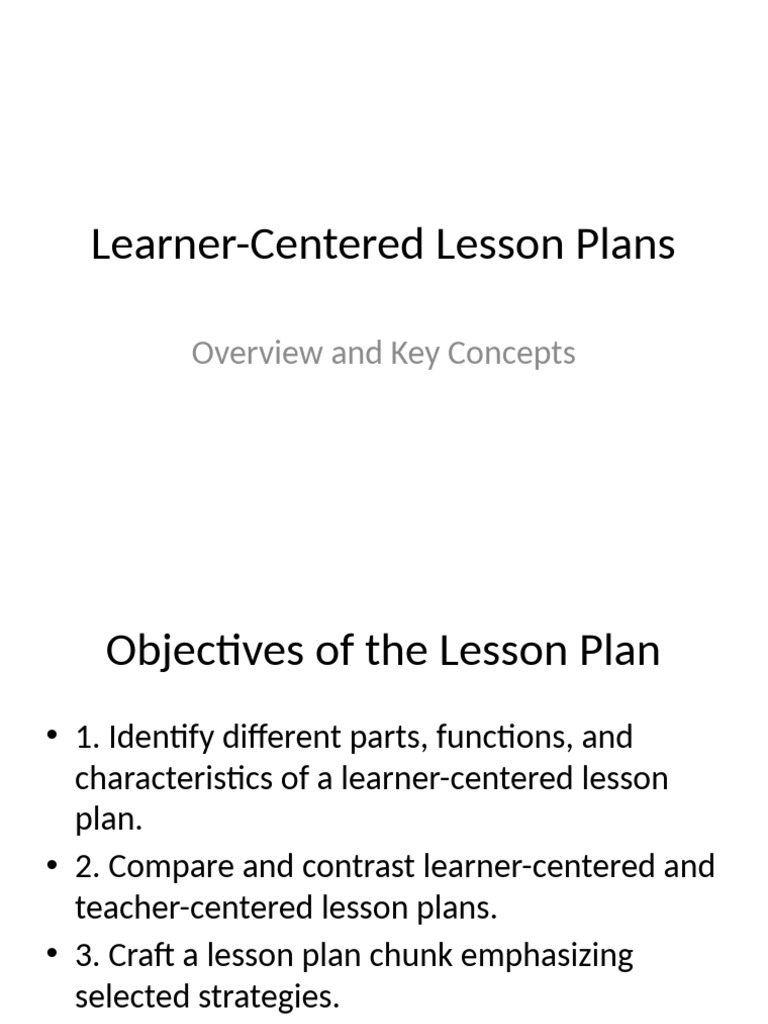Learner Centered Lesson Plans | PDF