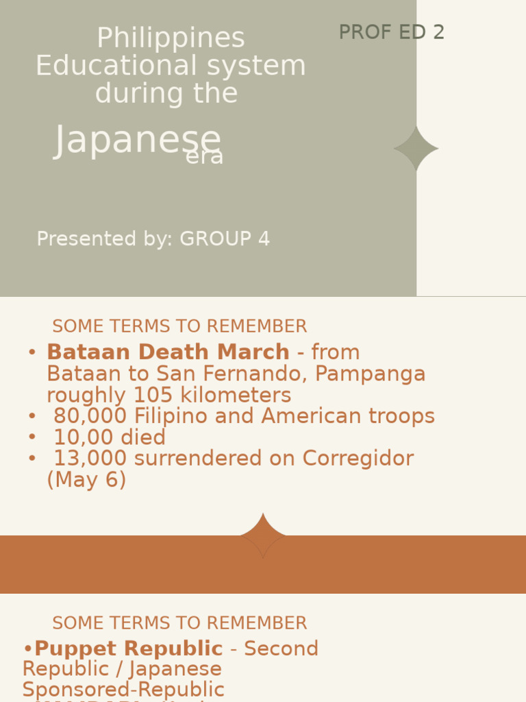 Prof Ed 2 (Japanese Era) | PDF | Philippines