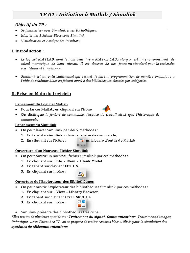 Introduction à Simulink pour MATLAB | PDF | Scalaire (mathématiques ...