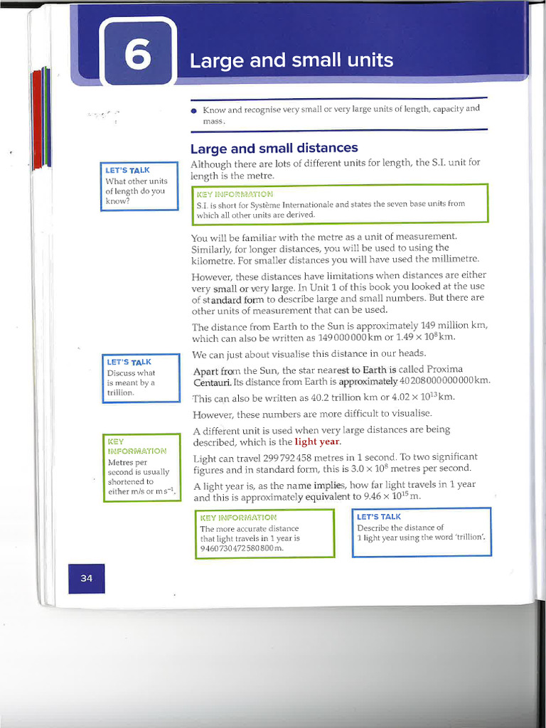 Y9 Maths - 6 Large and Small Units (PG 34-42) - Done | PDF