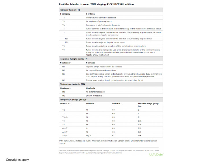 Perihilar Bile Duct Cancer TNM 8th Edition | PDF