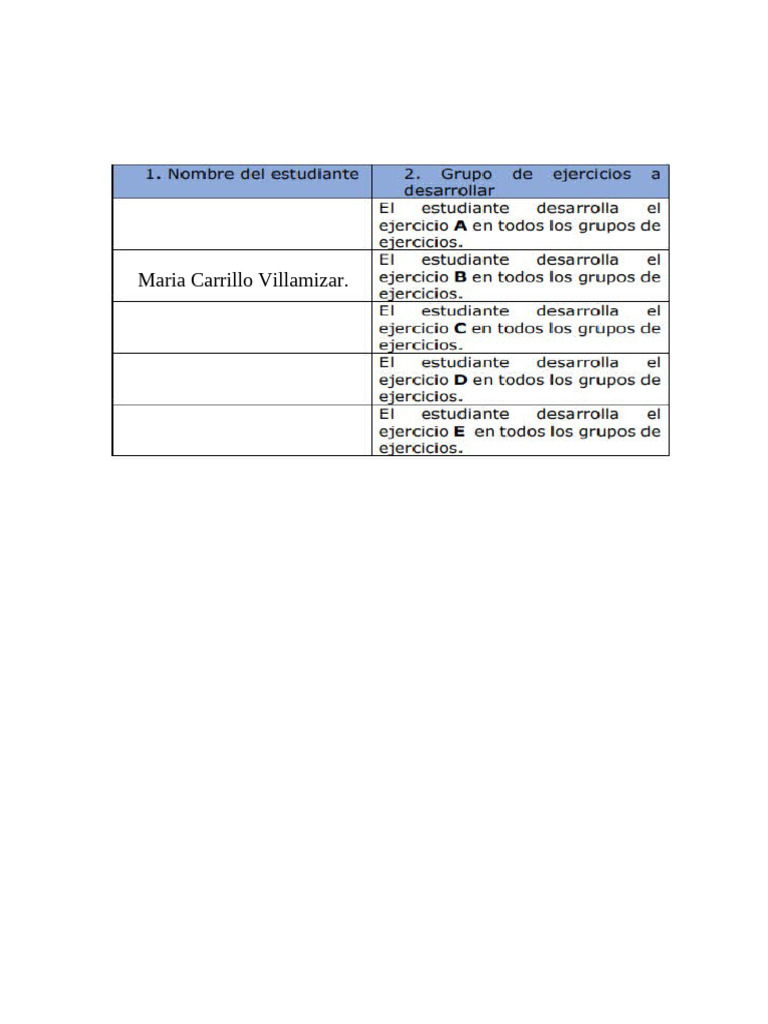 Tabla Distribuicion de Ejercicios PLM | PDF
