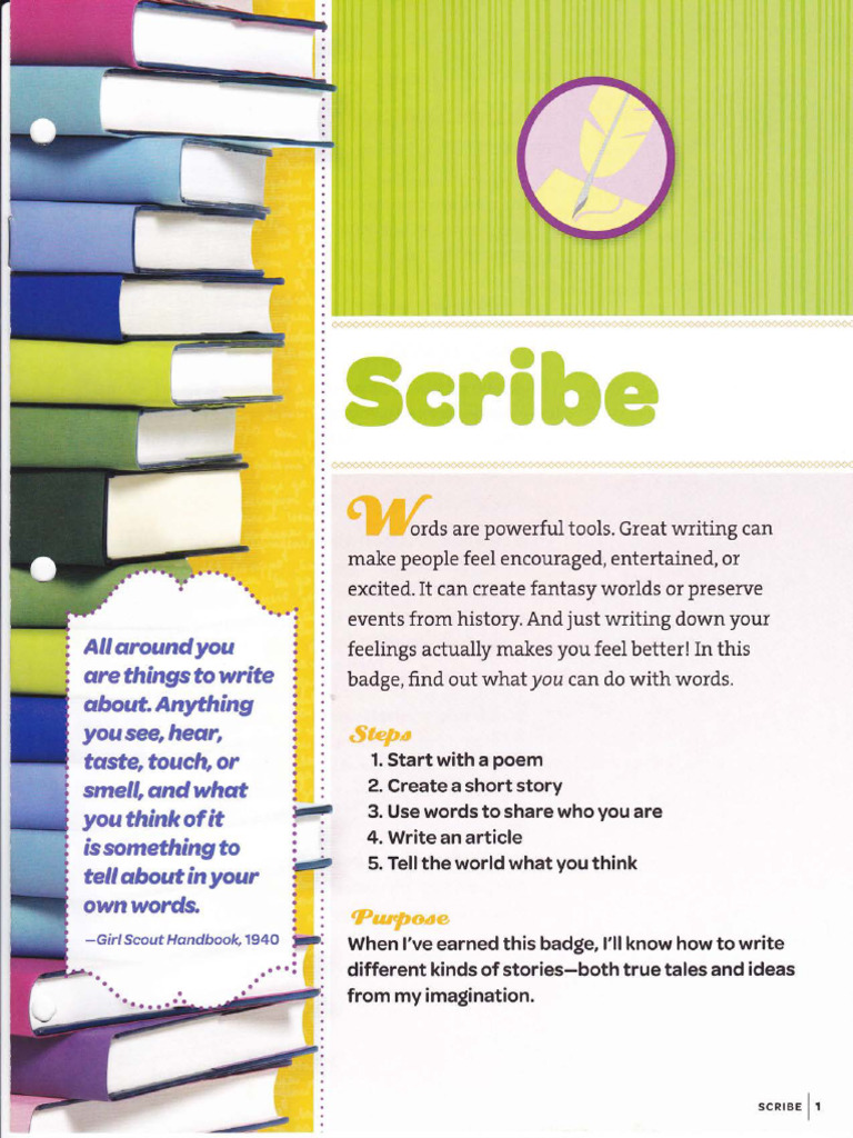 Junior Scribe Badge Requirements | PDF | Poetry | Writing