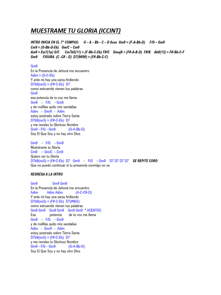 Muestrame Tu Gloria (Iccint) - 104024 | PDF