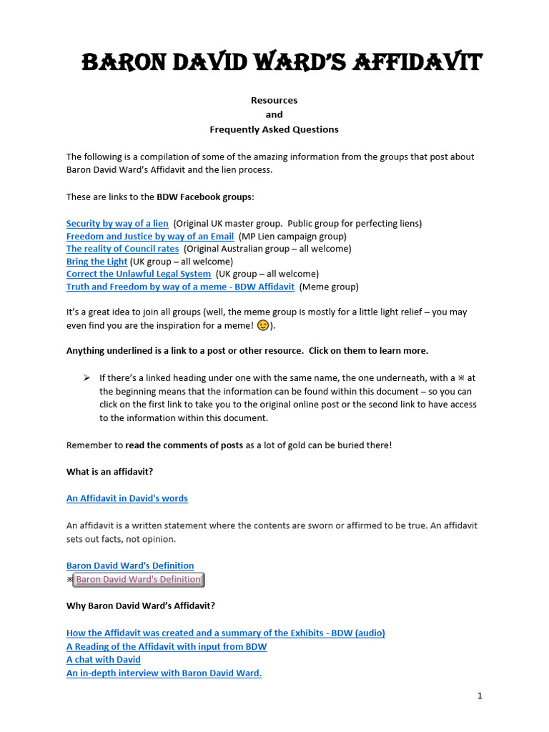 Faq Resources | PDF | Baron | Affidavit