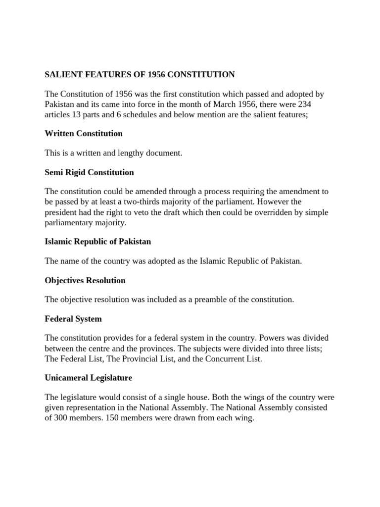 Salient Features of The Constitutions-2 | PDF | Constitutional Amendment | Legal Documents