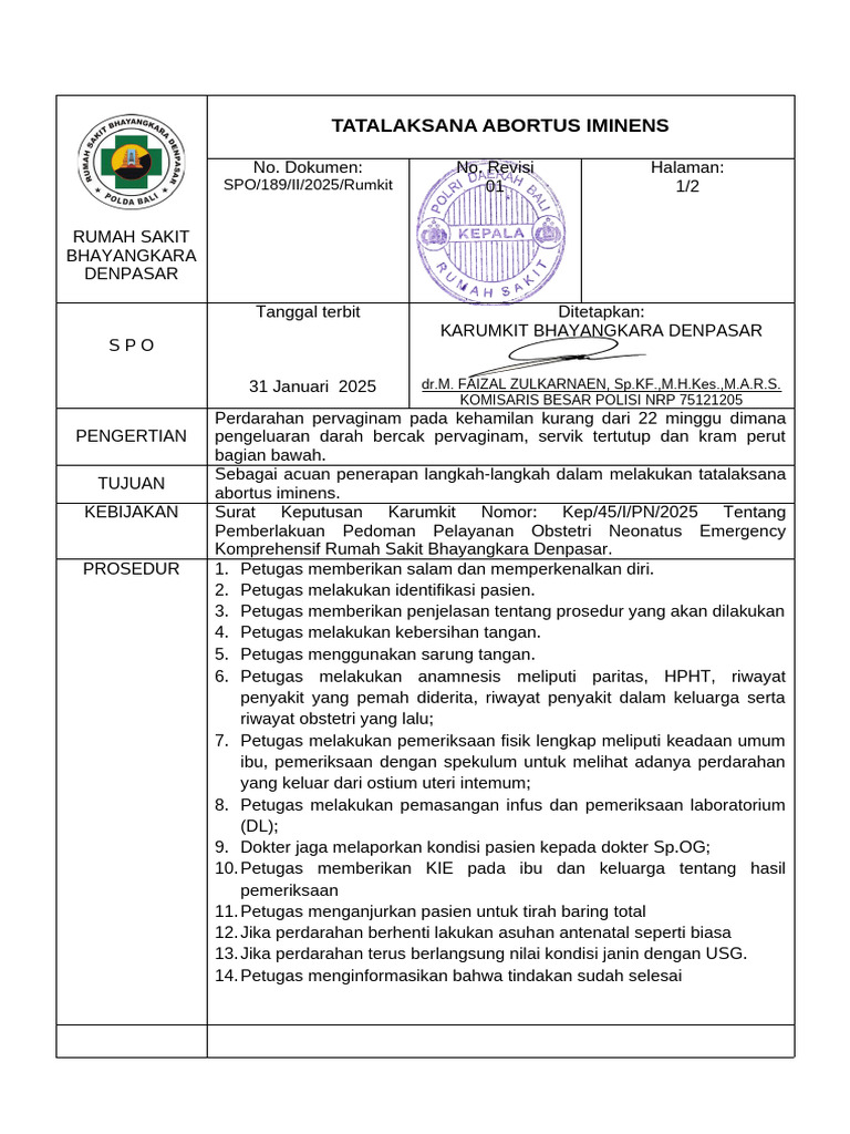 189 Tatalaksana Abortus Iminens | PDF
