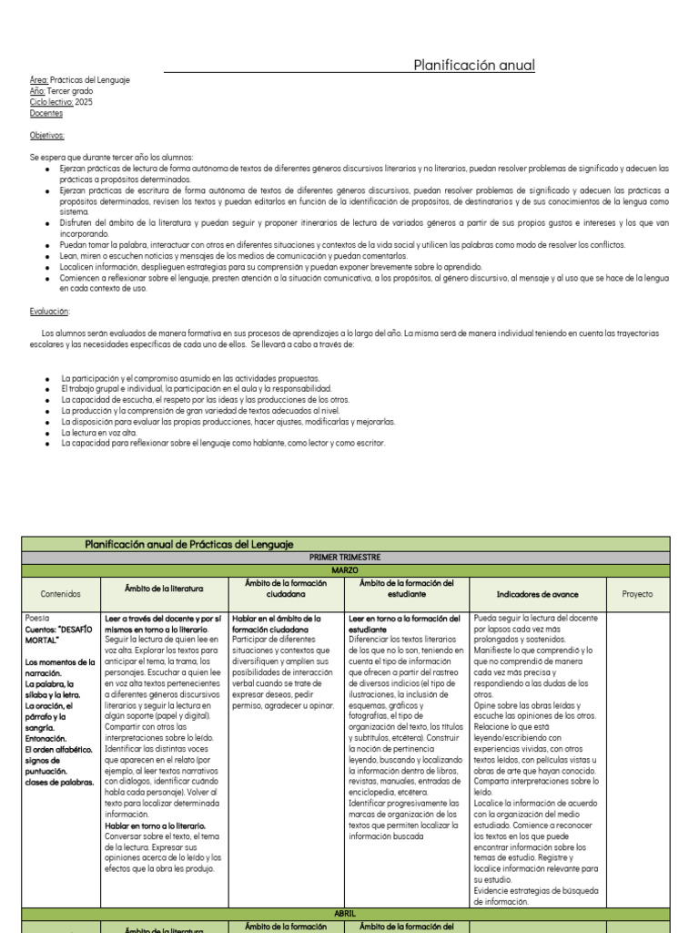 3ros 2025 | PDF | Narración | Escritura