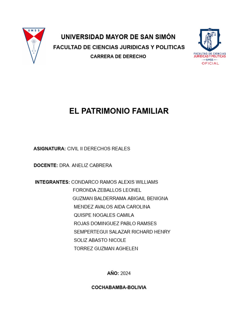 Patrimonio Familiar | PDF | Bienes (Ley) | Dominio eminente