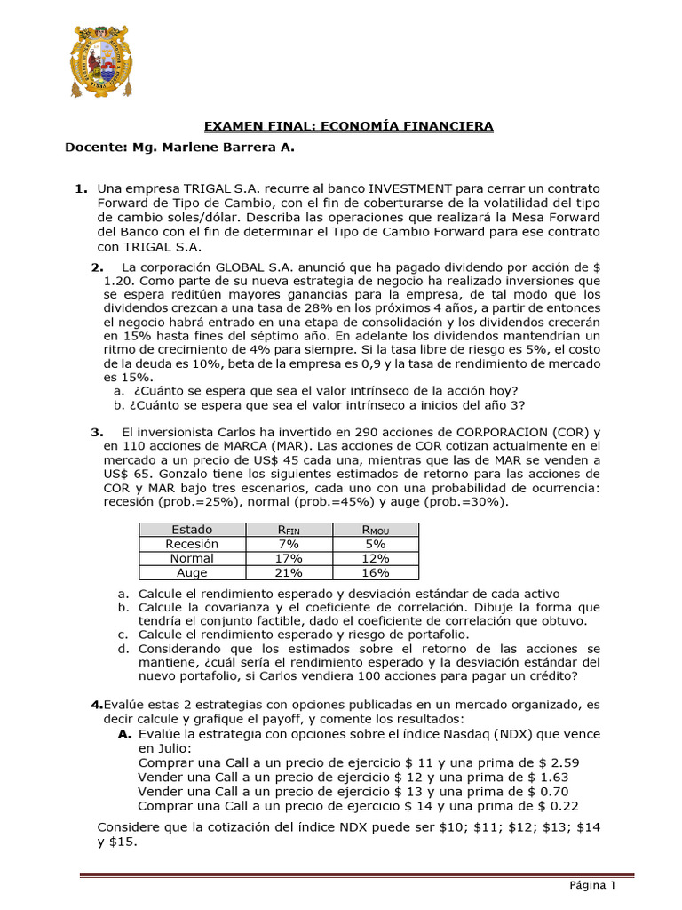 ExFinal EcoFi Marlene (22-2) (210) | PDF | Compartir (Finanzas) | Mercados financieros