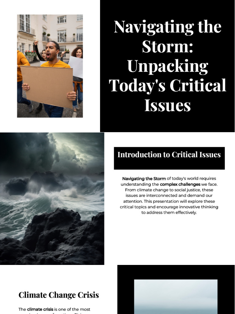 Slidesgo Navigating The Storm Unpacking Todays Critical Issues ...