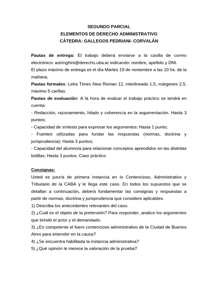 Consignas Segundo Parcial | PDF