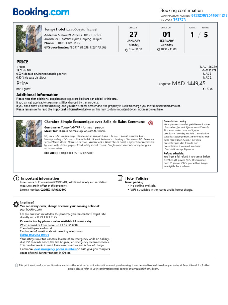 Booking.com_ Confirmation-1 | PDF