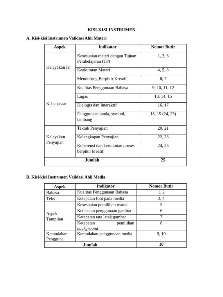 Lembar Instrumen | PDF