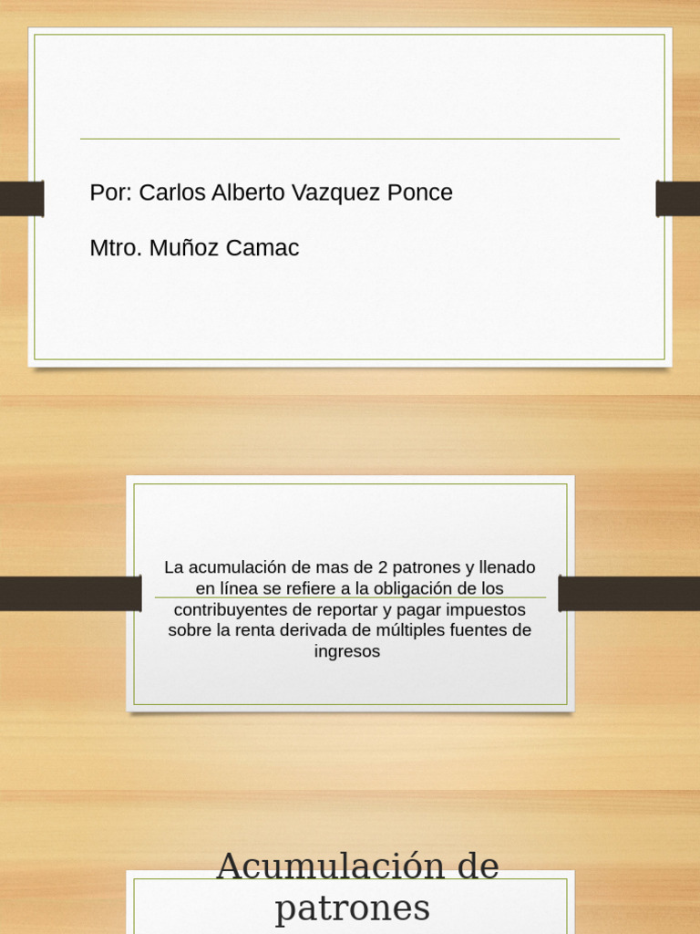 Acumulacion Mas de 2 Patrones | PDF