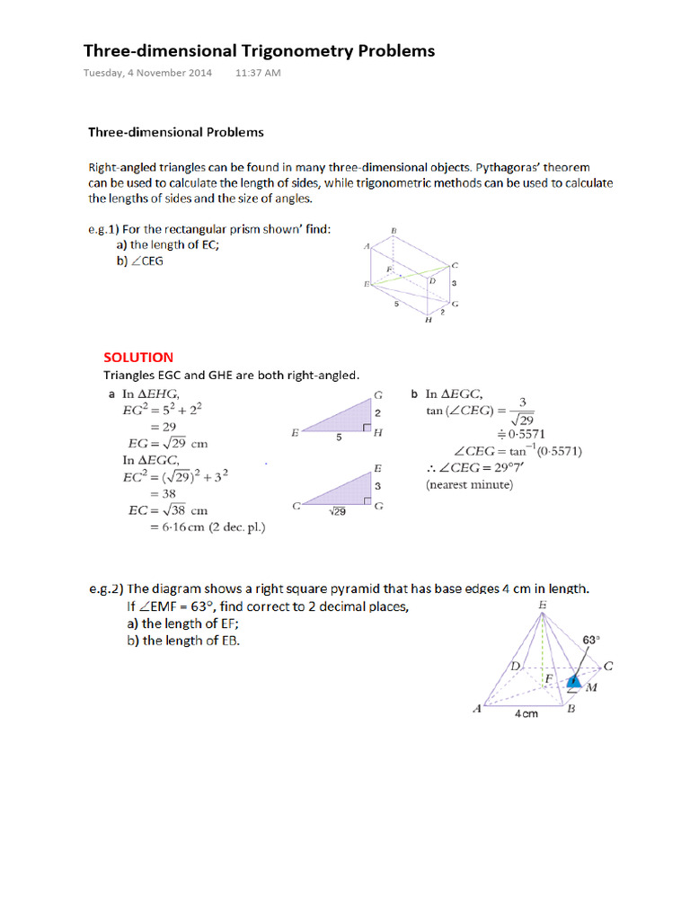 Trigonometry and Pythagoras' Theorem | PDF | Trigonometry | Triangle Geometry