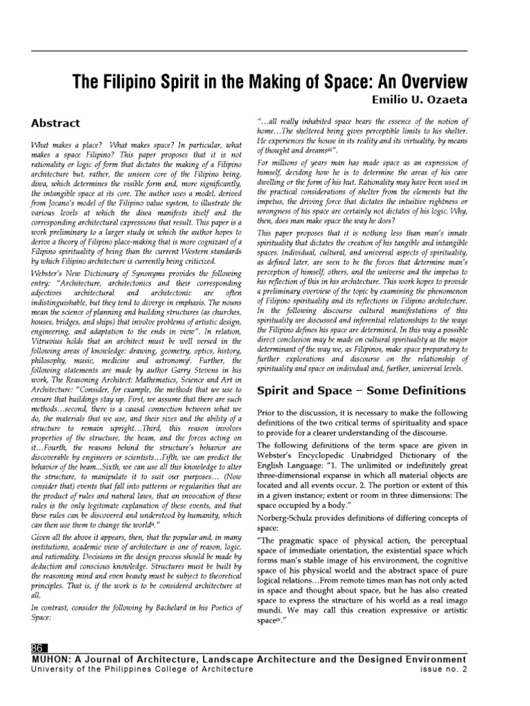 The Filipino Spirit in Making of Space | PDF | Earth Sciences