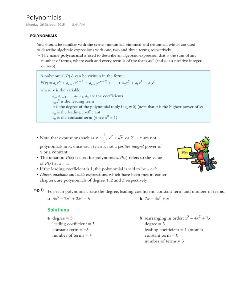 Polynomials | PDF