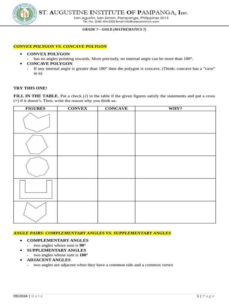 2 Mathematics 7 Worksheet | PDF
