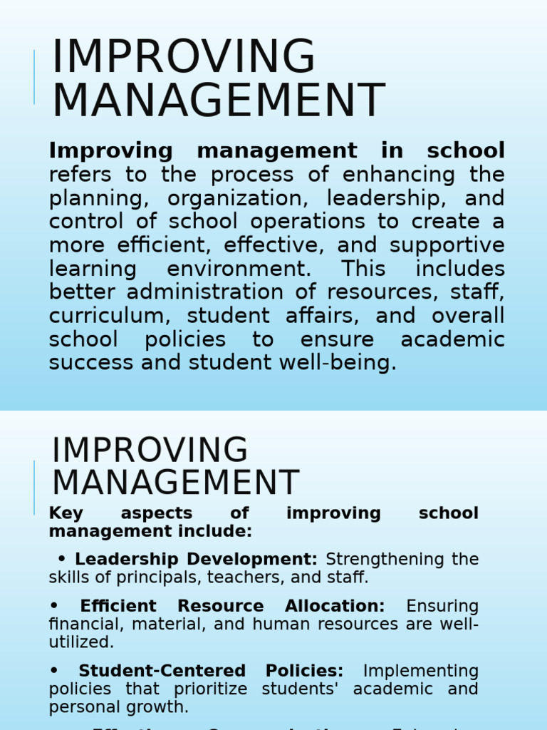 Improving Management | PDF | Governance | Capacity Building