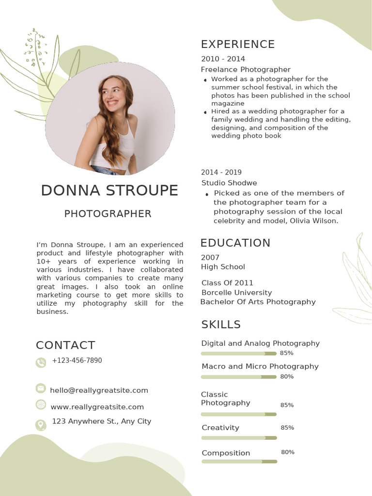 Donna Stroupe: Freelance Photographer CV | PDF