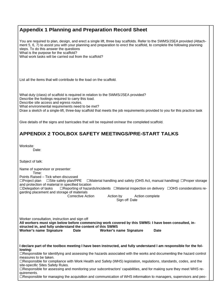 36.CPCCCM2008 Appendices Templates.v1.0 | PDF | Occupational Safety And ...