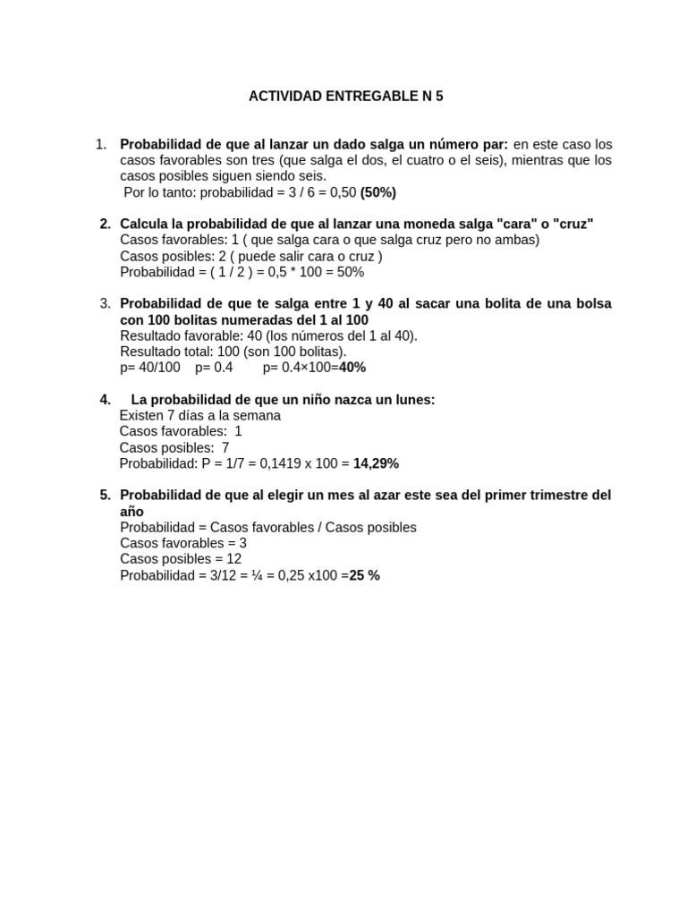 Actividad Entregable N 5 | PDF