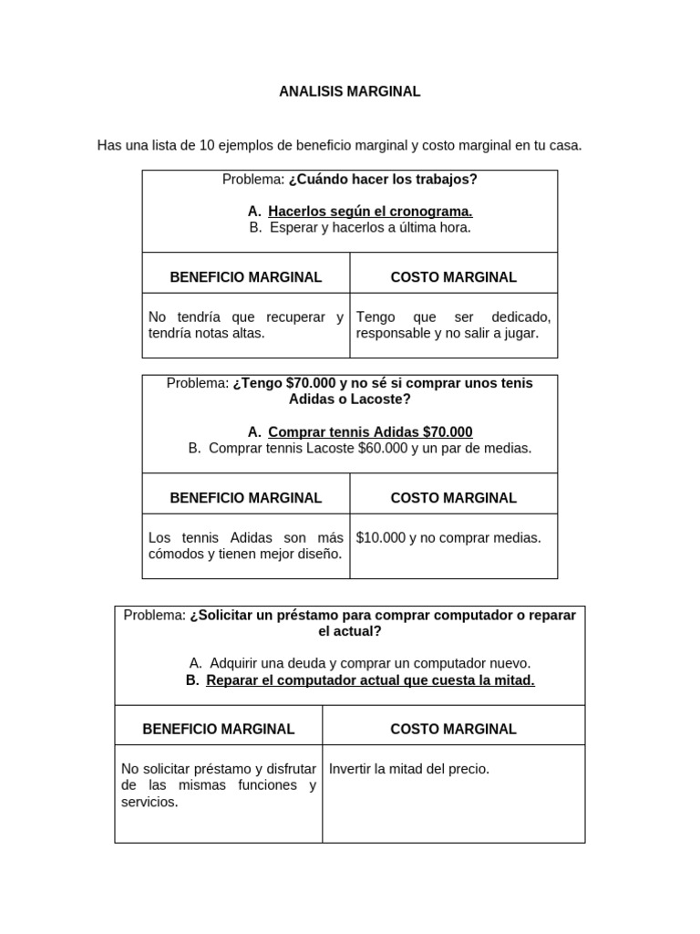 Analisis Marginal | PDF | Economias