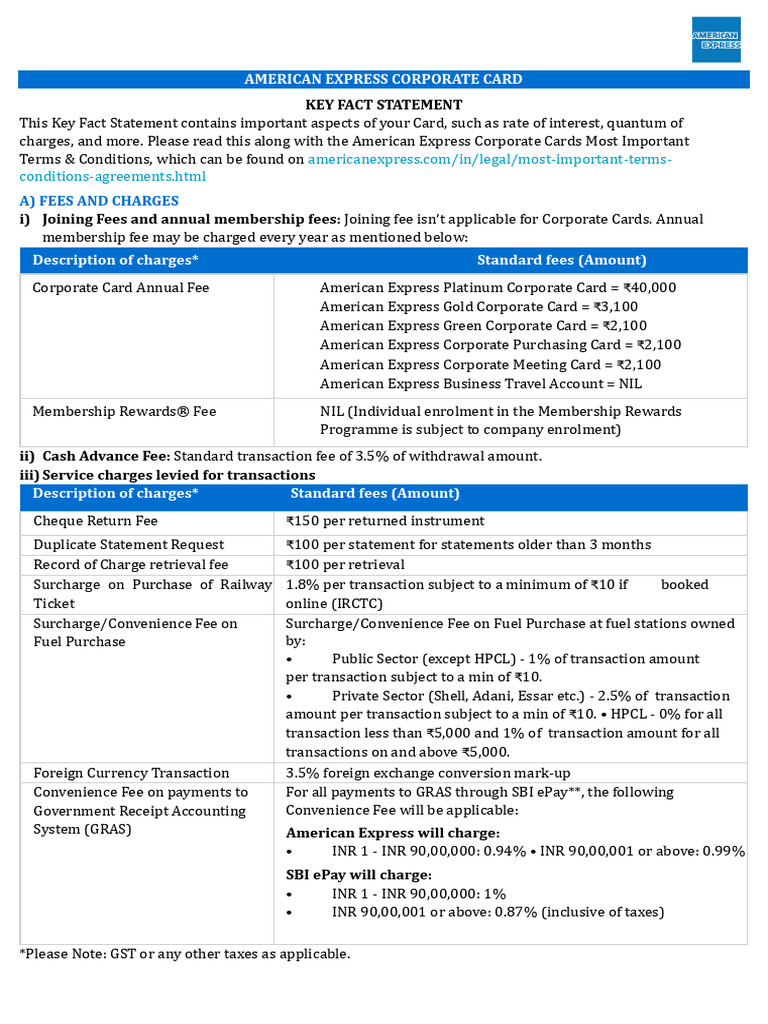 key-fact-statement | PDF | Credit Card | Fee