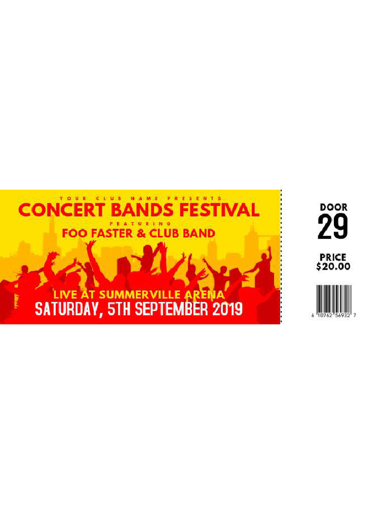 Concert Ticket Poster Template - Screen | PDF