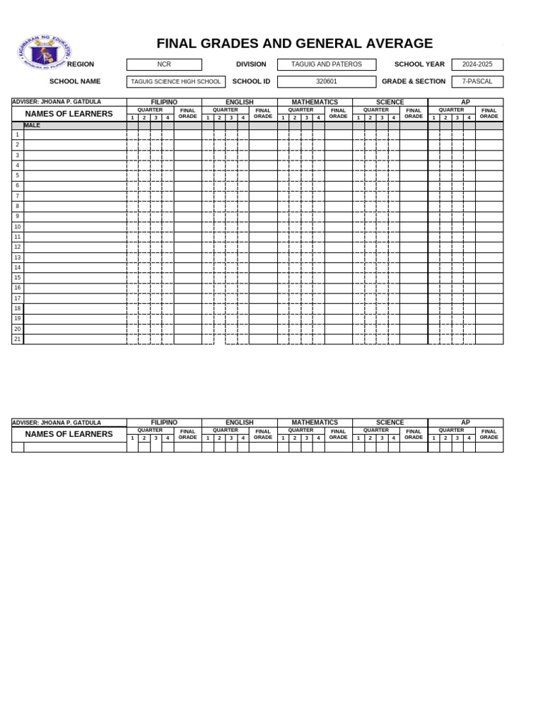 Banig - Conso Gr.7 PASCAL 2025 | PDF | Mathematics