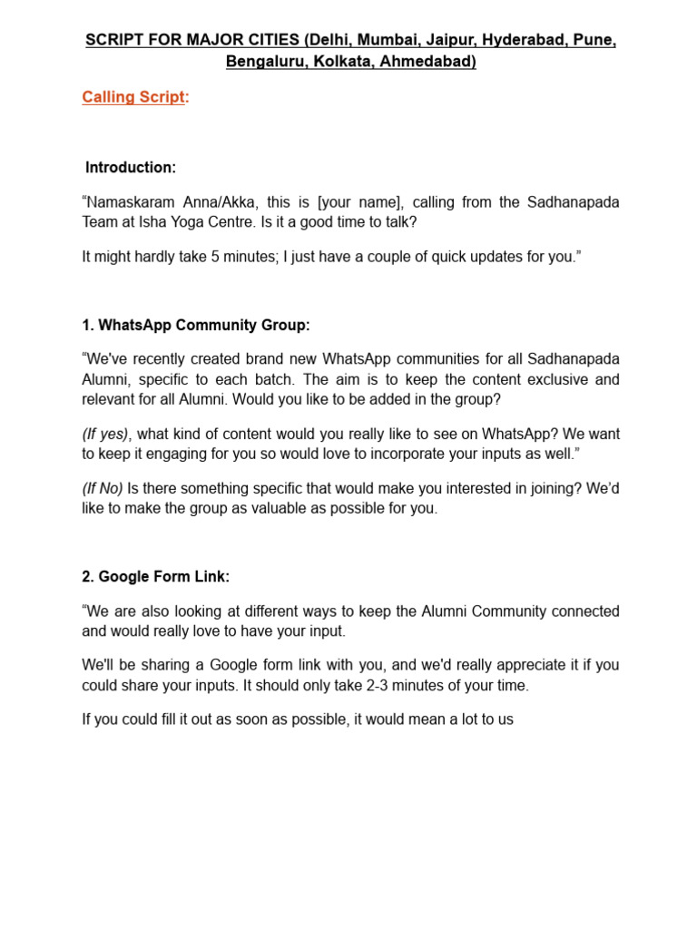 SCRIPT For Major Cities_V2-1 | PDF